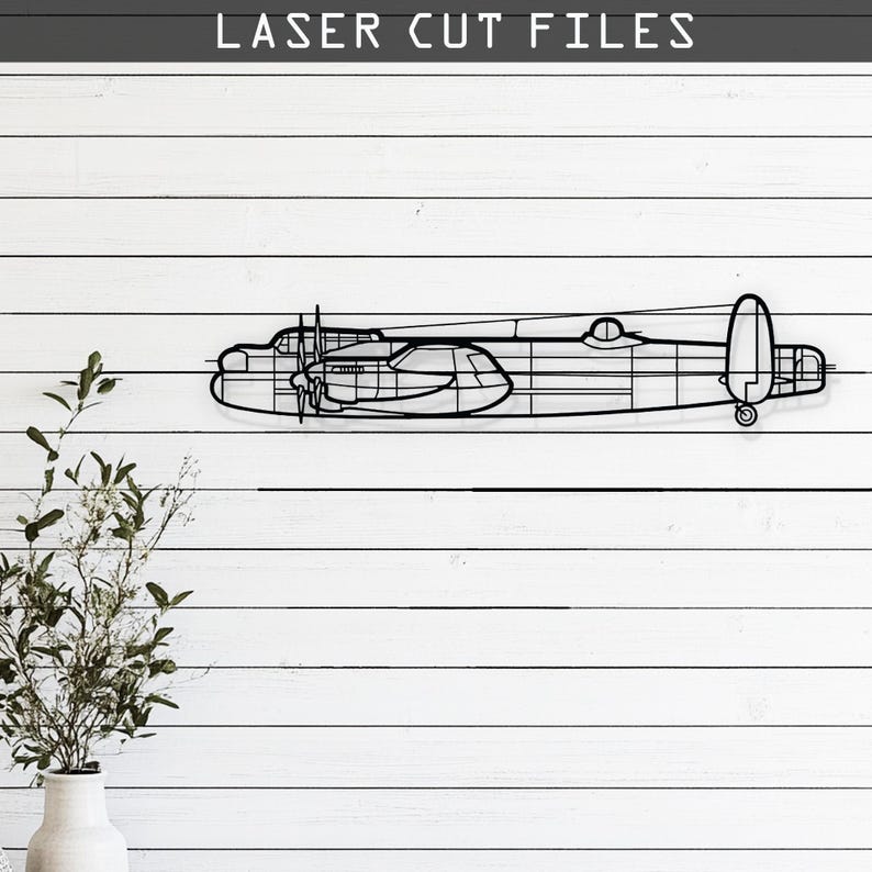Avro Lancaster Airplane Silhouette Laser Cut Vector – SVG, DXF, Ai, Pdf ...