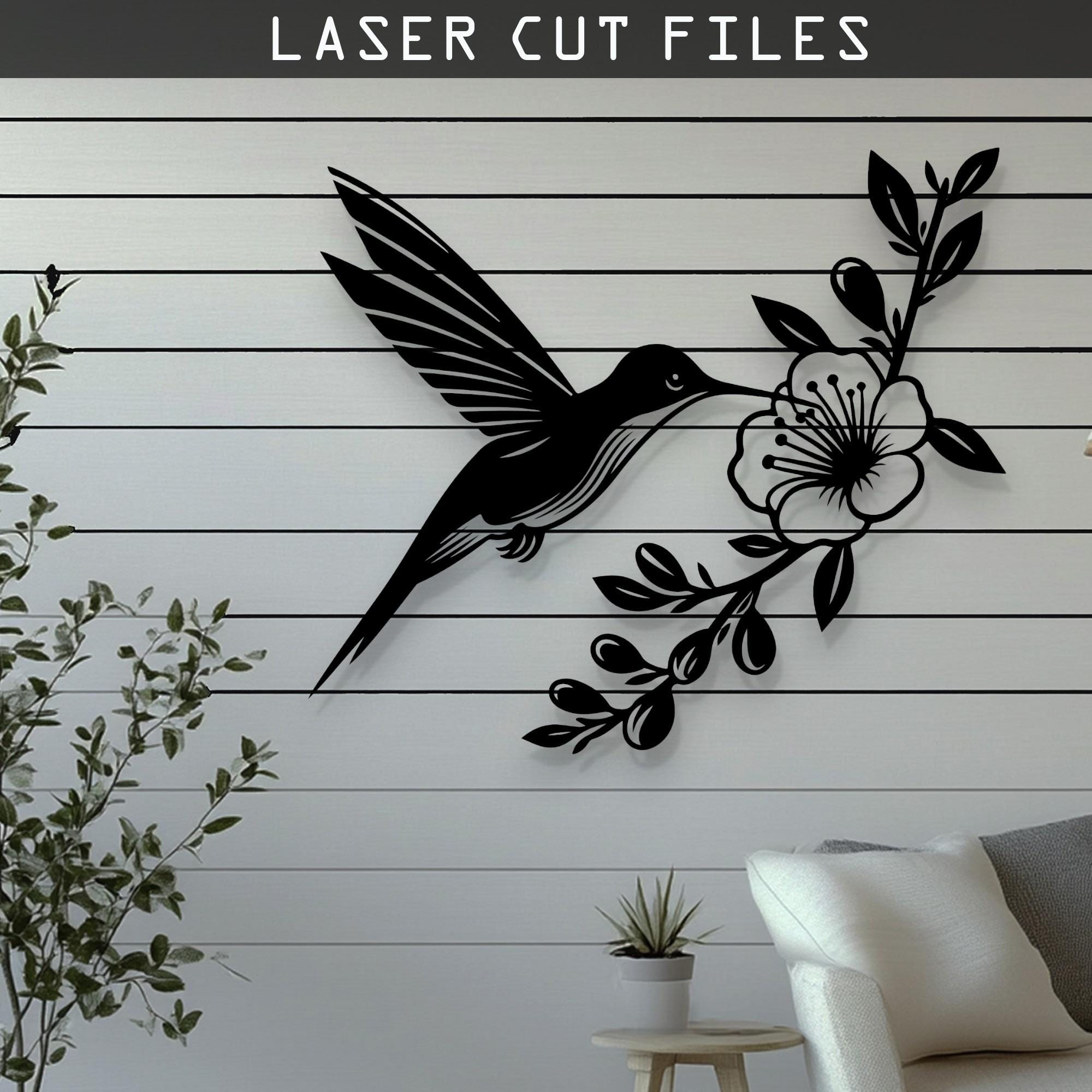 Decorative Hummingbird Laser Cut Vector Design– SVG, DXF, Ai, Pdf Files ...