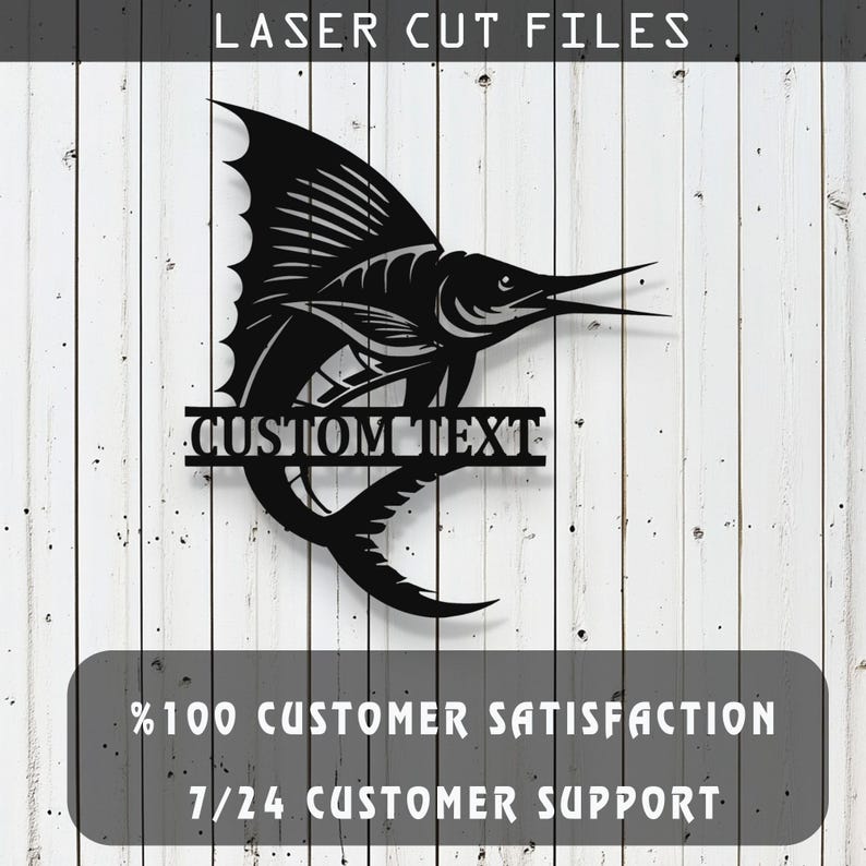 Custom Sailfish SVG, Marlin Split Monogram, Fishing Name Sign, Ocean ...