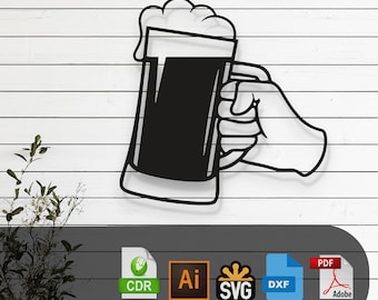 Customizable Beer Laser Cut Vector Design – SVG, DXF, Ai, Pdf Files ...