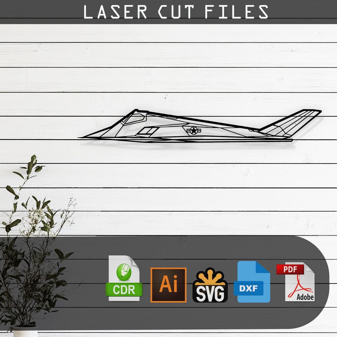 Lockheed F-117 Nighthawk Airplane Silhouette Laser Cut Design SVG, DXF ...
