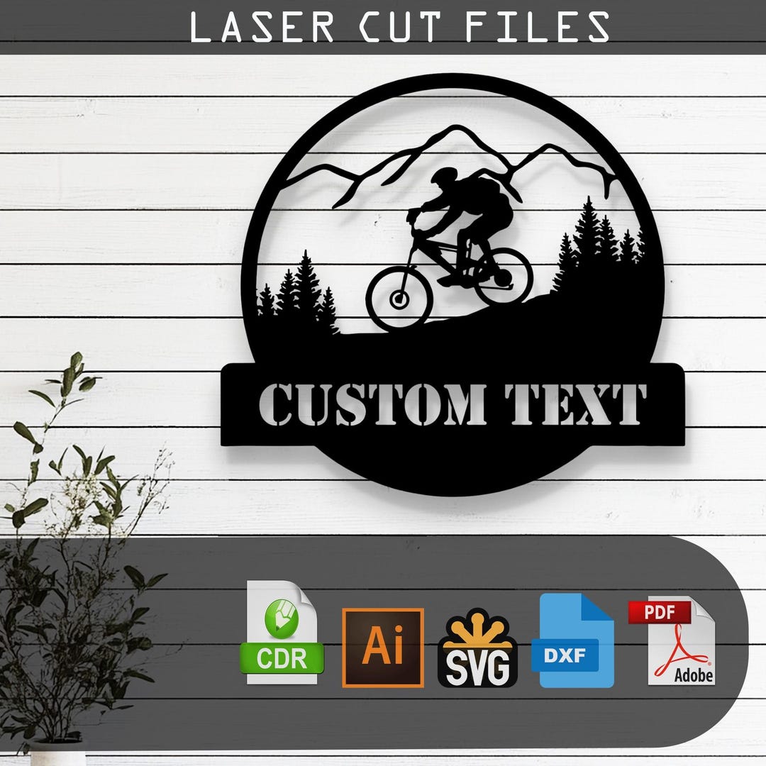 Custom Bicycle Rider SVG DXF Laser Cut File for Glowforge Cricut CNC ...