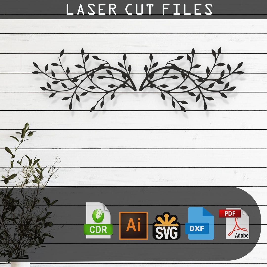 Decorative Tree Branch Laser Cut Vector Design – SVG, DXF, Ai, Pdf ...