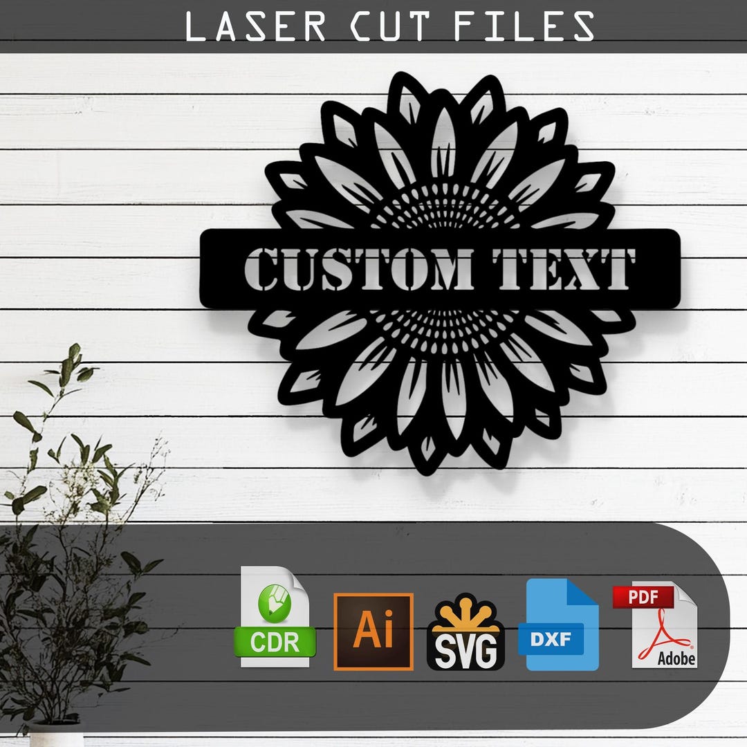Customizable Sunflower Laser Cut Vector Files - SVG, DXF, Glowforge ...