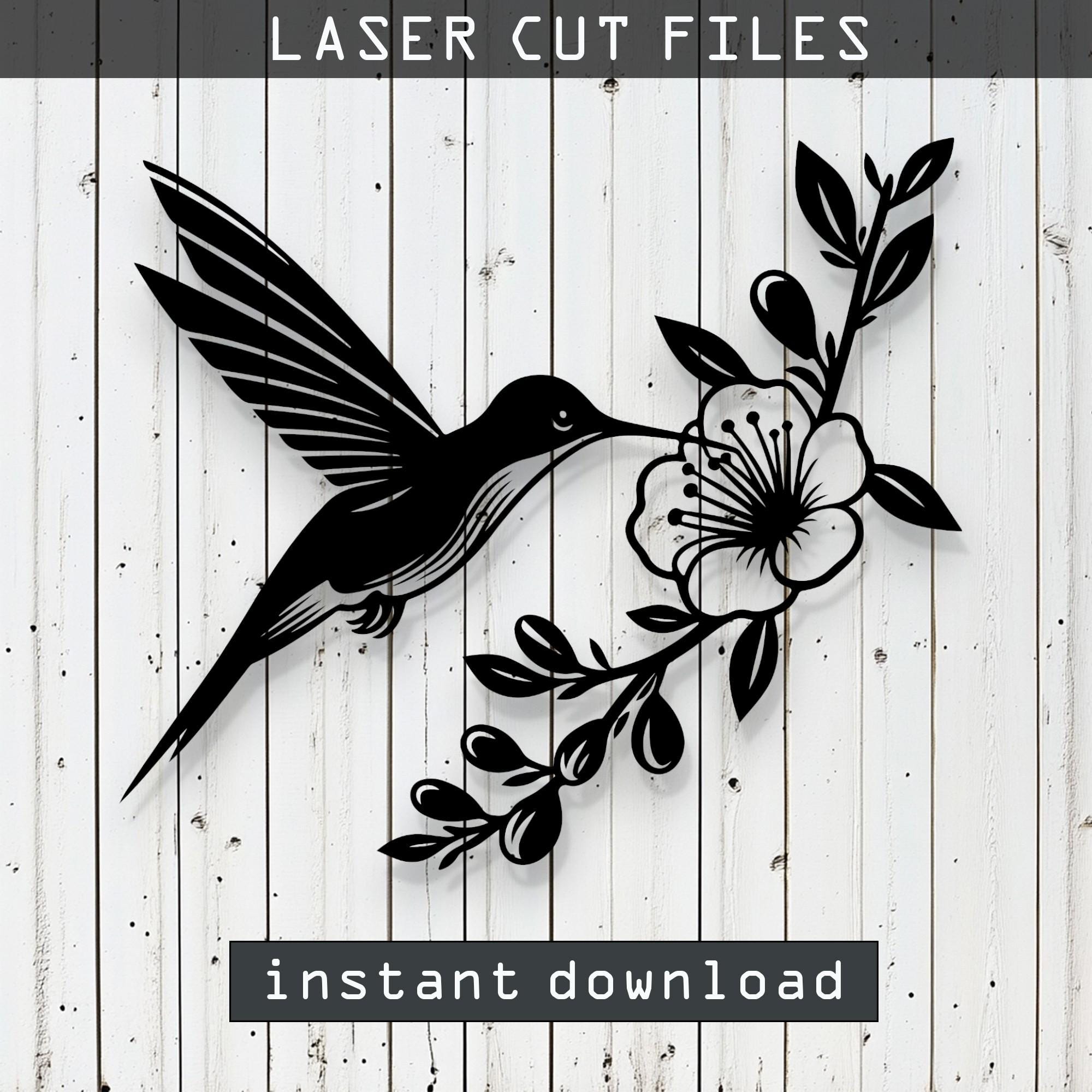 Decorative Hummingbird Laser Cut Vector Design– SVG, DXF, Ai, Pdf Files ...