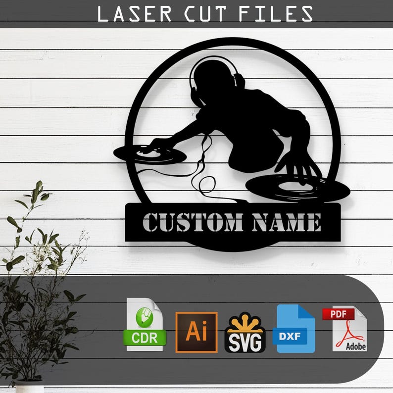 Customizable Dj Laser Cut Vector Files - SVG, DXF, Glowforge, Cricut ...