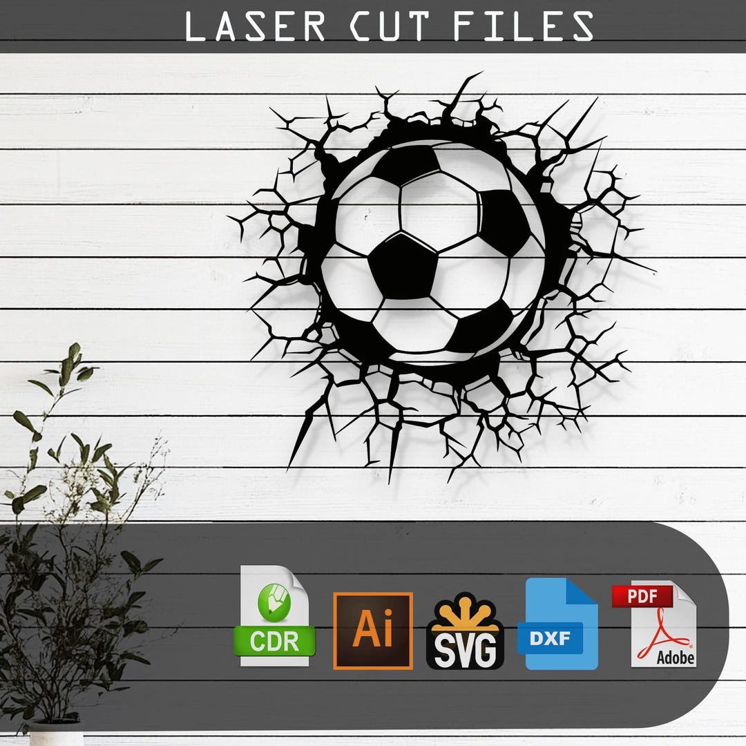 Decorative Soccer Ball Laser Cut Vector Design – SVG, DXF, Ai, Pdf ...