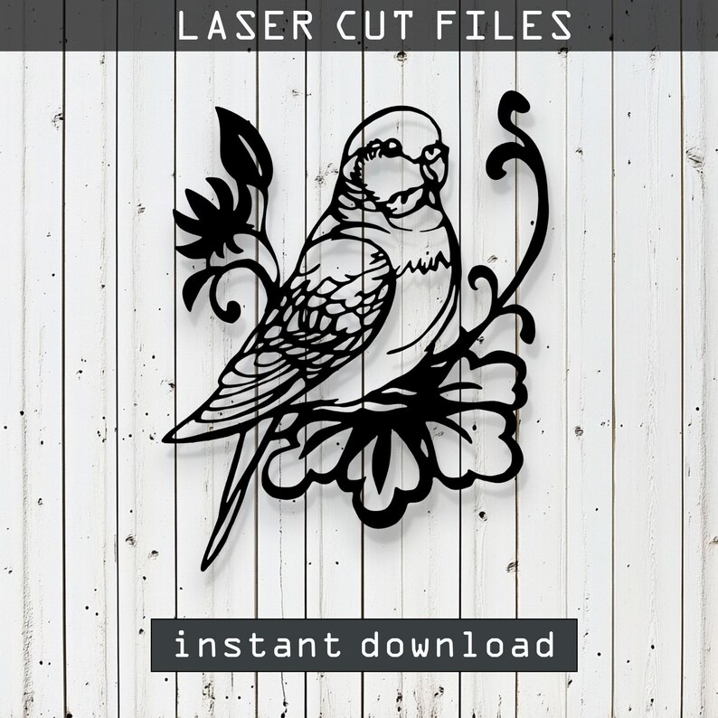 Parakeet Laser Cut Vector Design – SVG, DXF, Ai, Pdf Files for ...