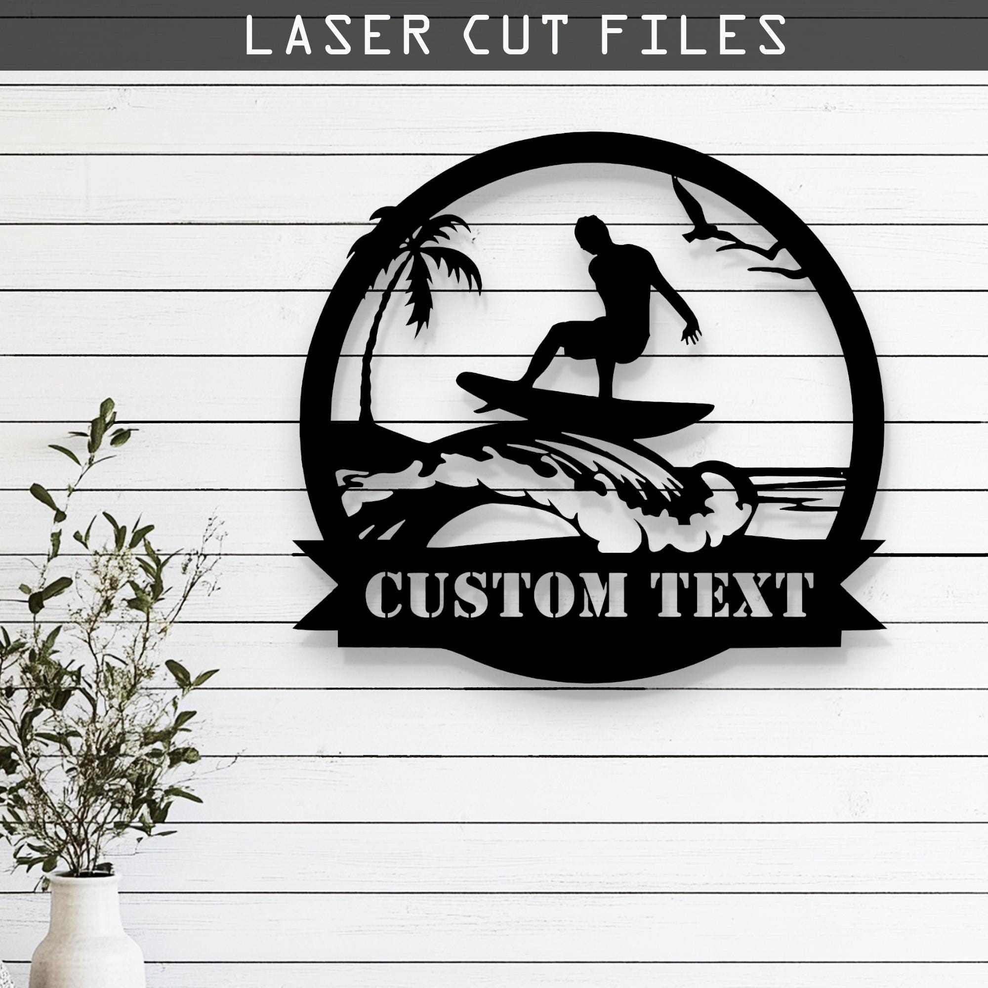 Customizable Surfer Guy Silhouette Laser Cut Vector – SVG, DXF, Ai, Pdf ...