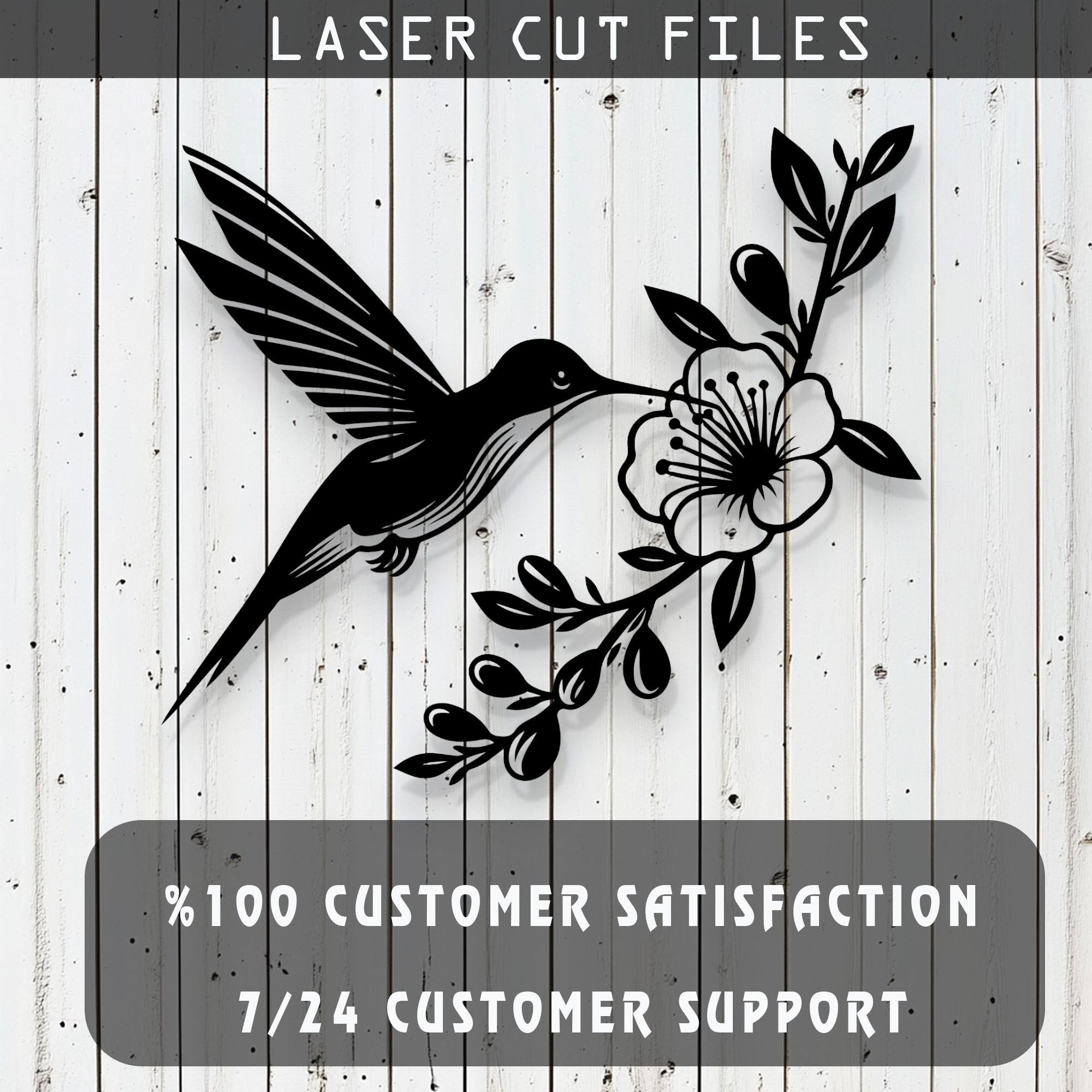 Decorative Hummingbird Laser Cut Vector Design– SVG, DXF, Ai, Pdf Files ...