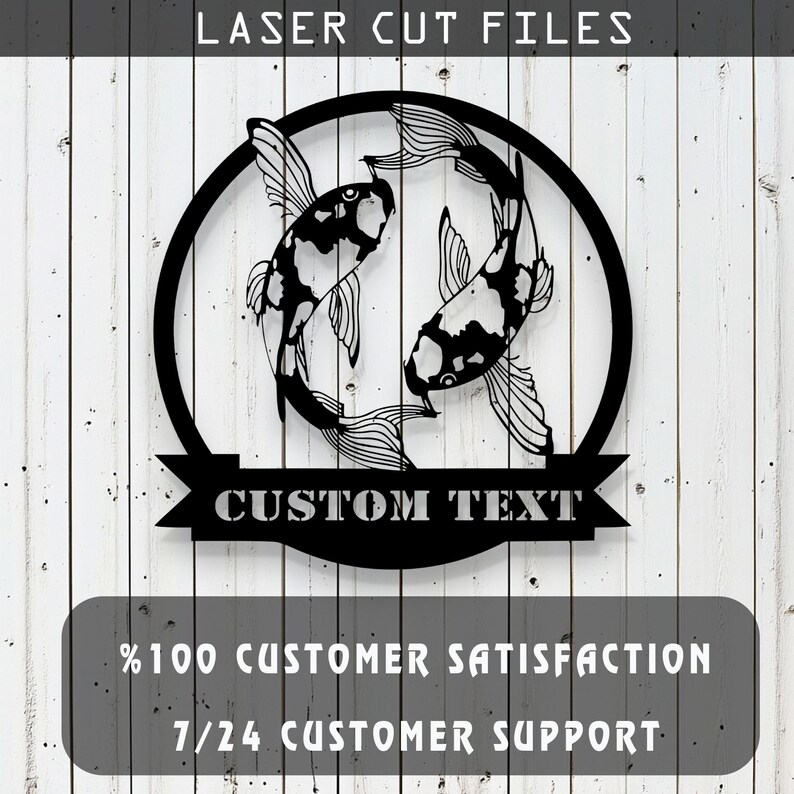 Customizable Koi Fish Silhouette – Laser Cut File for Glowforge, Cricut ...