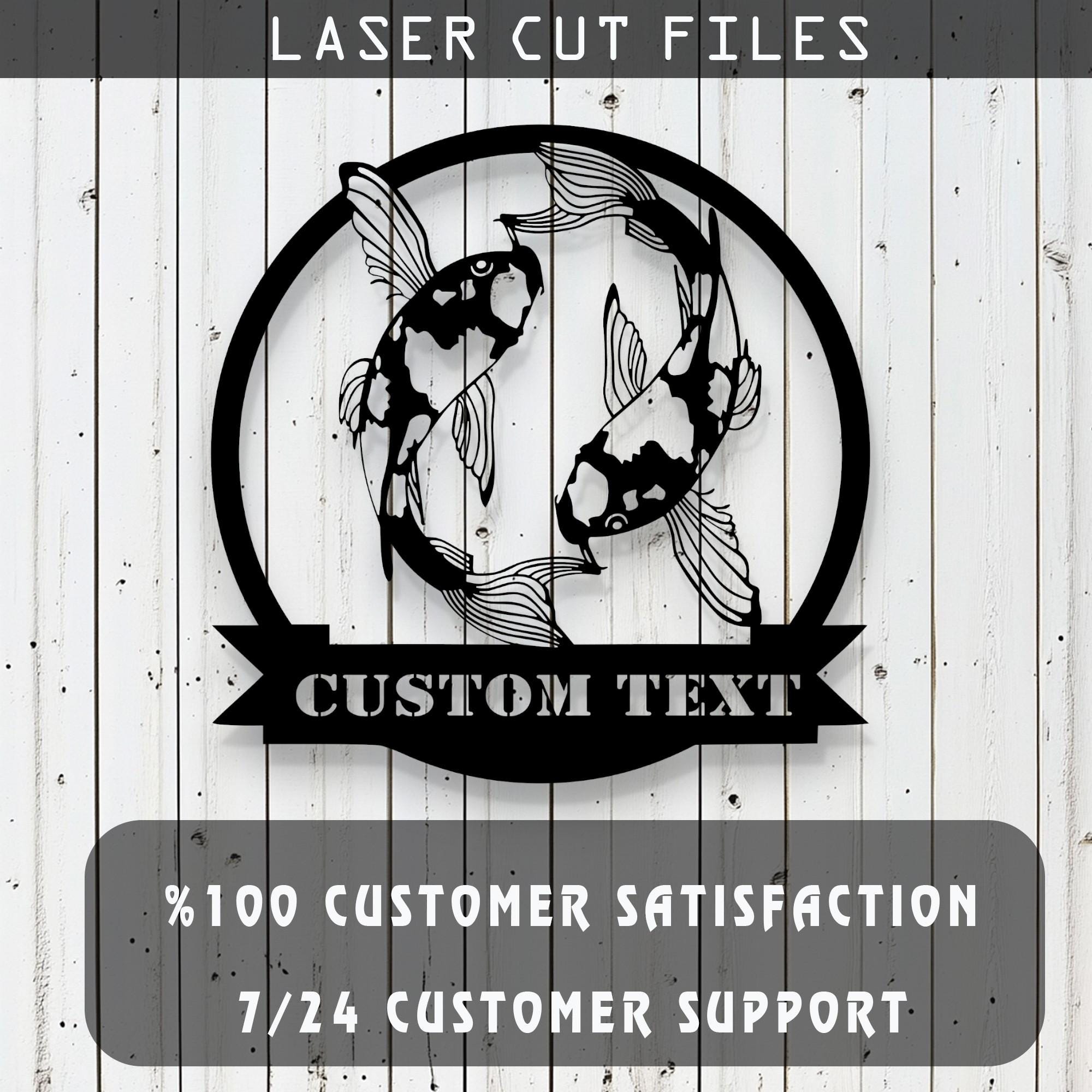 Customizable Koi Fish Silhouette – Laser Cut File for Glowforge, Cricut ...