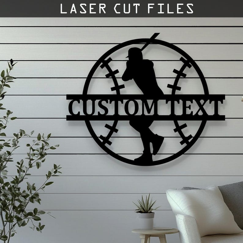 Custom Baseball SVG DXF Laser Cut File for Glowforge Cricut CNC Sports ...