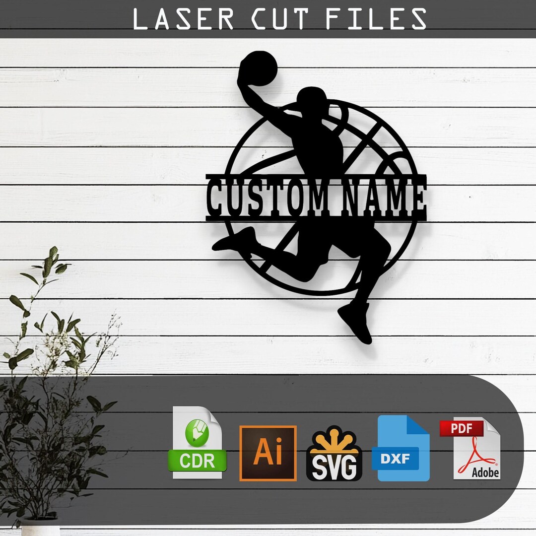 Customizable Basketball Laser Cut Vector Files - SVG, DXF, Glowforge ...