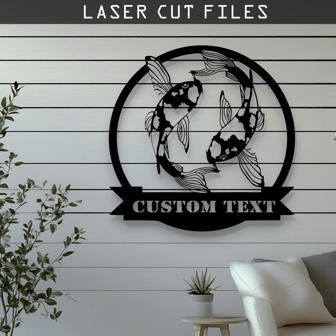 Customizable Koi Fish Silhouette – Laser Cut File for Glowforge, Cricut ...