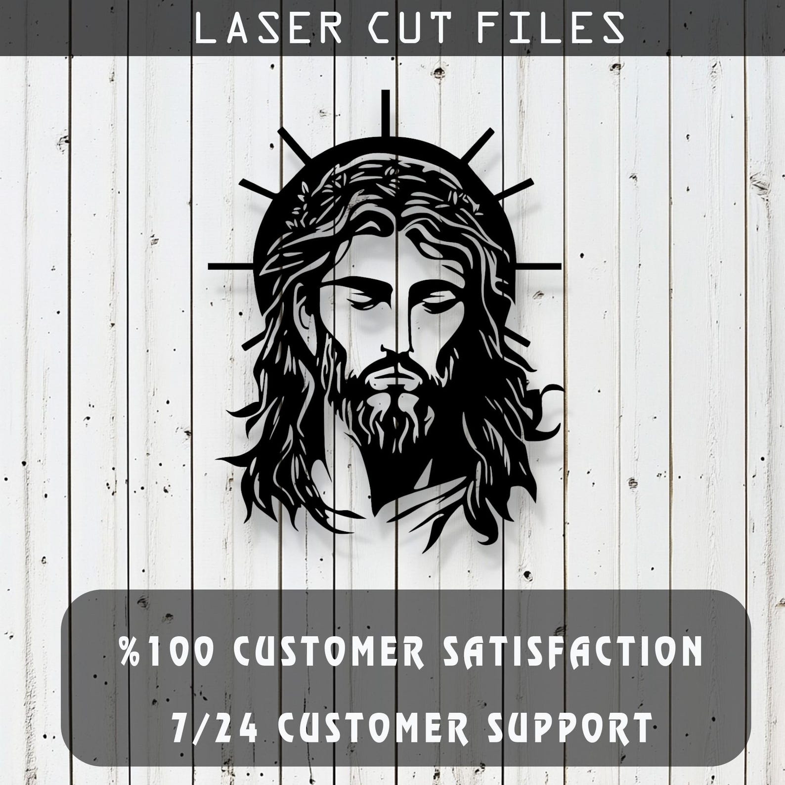 Decorative Jesus Laser Cut Vector Design – SVG, DXF, Ai, Pdf Files ...