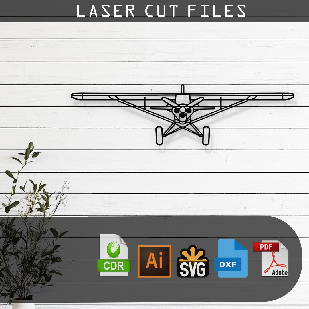 Carbon Cub Airplane Silhouette Laser Cut Vector Design – SVG, DXF Files ...