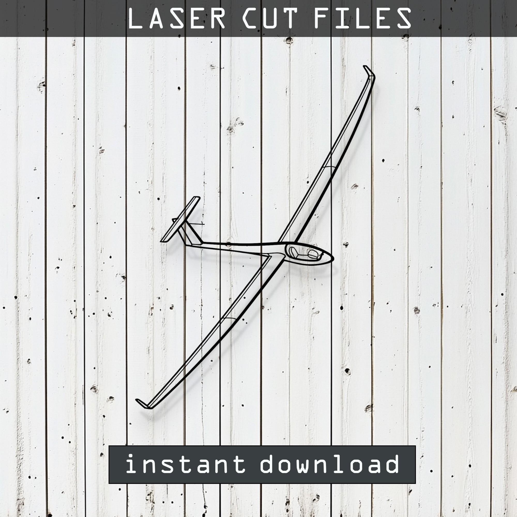 Glider Airplane Silhouette Laser Cut Vector Design – SVG, DXF, Ai, Pdf ...