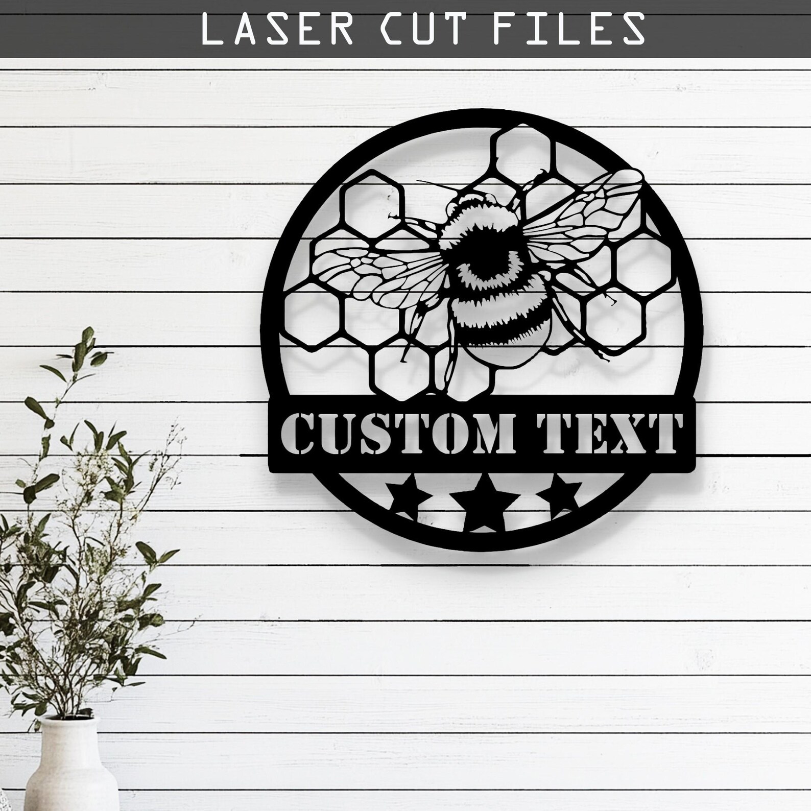 Customizable Bee SVG Laser Cut File – Glowforge, Cricut, Cnc, DIY ...