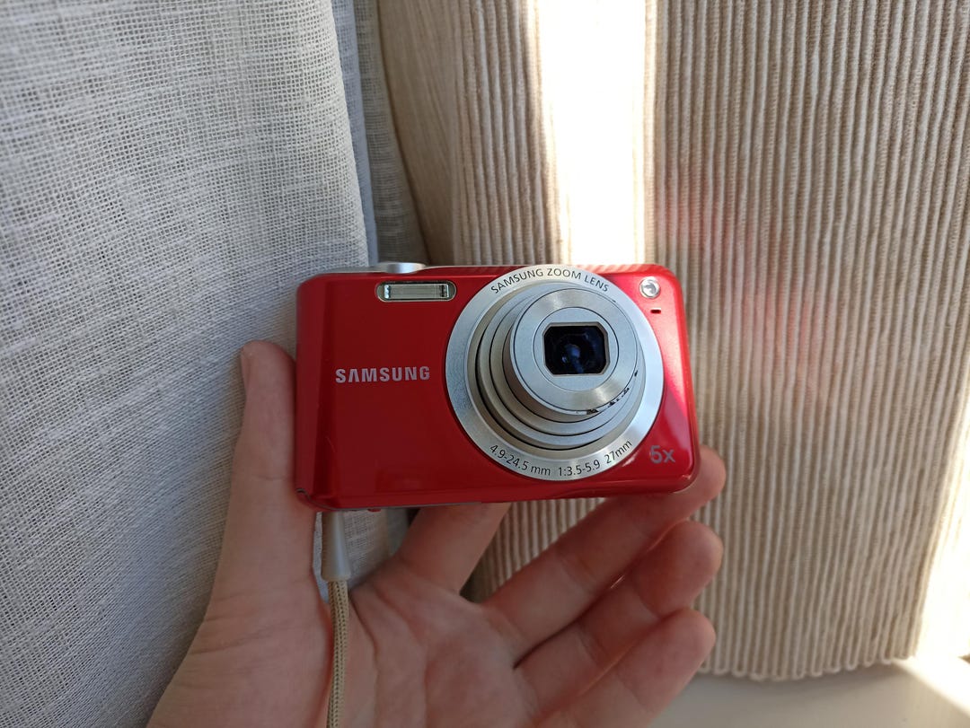 RARE RED Samsung ES65 10.2MP Digital Compact Camera Working FULL Set - Etsy