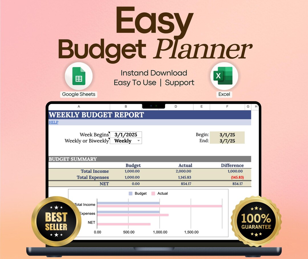 Budget Spreadsheet Google Sheets | Financial Planner Bill Tracker ...