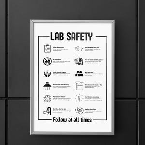 Lab Safety Poster Digital Download | Science Classroom Print | STEM Lab ...