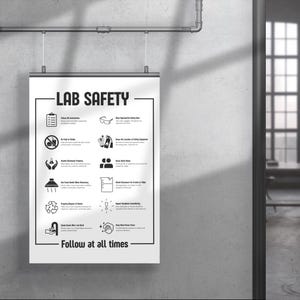 Lab Safety Poster Digital Download | Science Classroom Print | STEM Lab ...