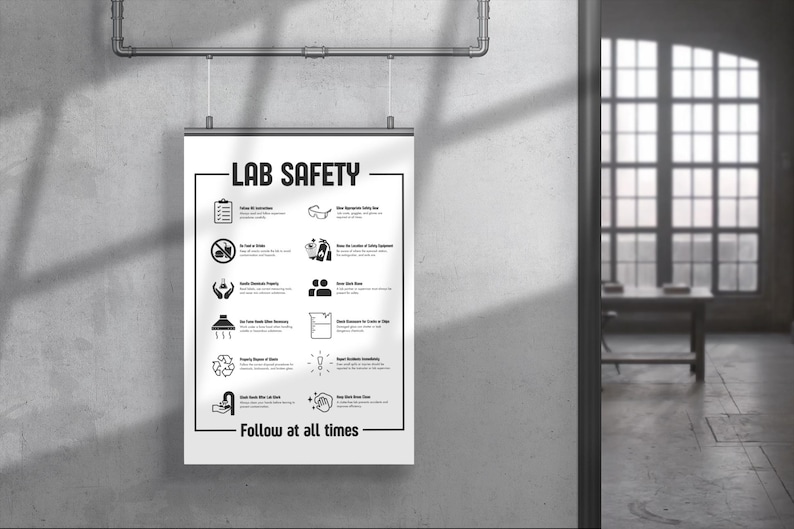 Lab Safety Poster Digital Download | Science Classroom Print | STEM Lab ...