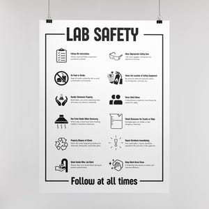 Lab Safety Poster Digital Download | Science Classroom Print | STEM Lab ...