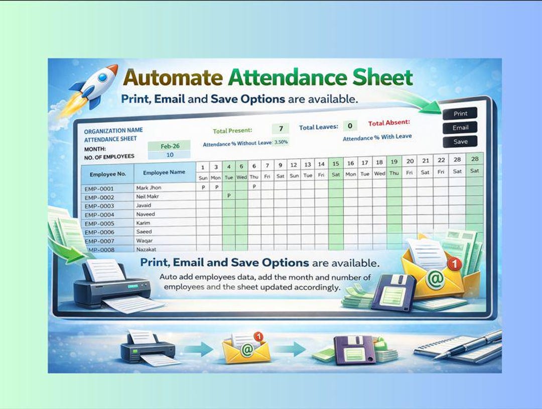 Automate Attendance Sheet - Etsy