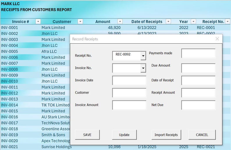 Customer Management System in MS Excel - Etsy