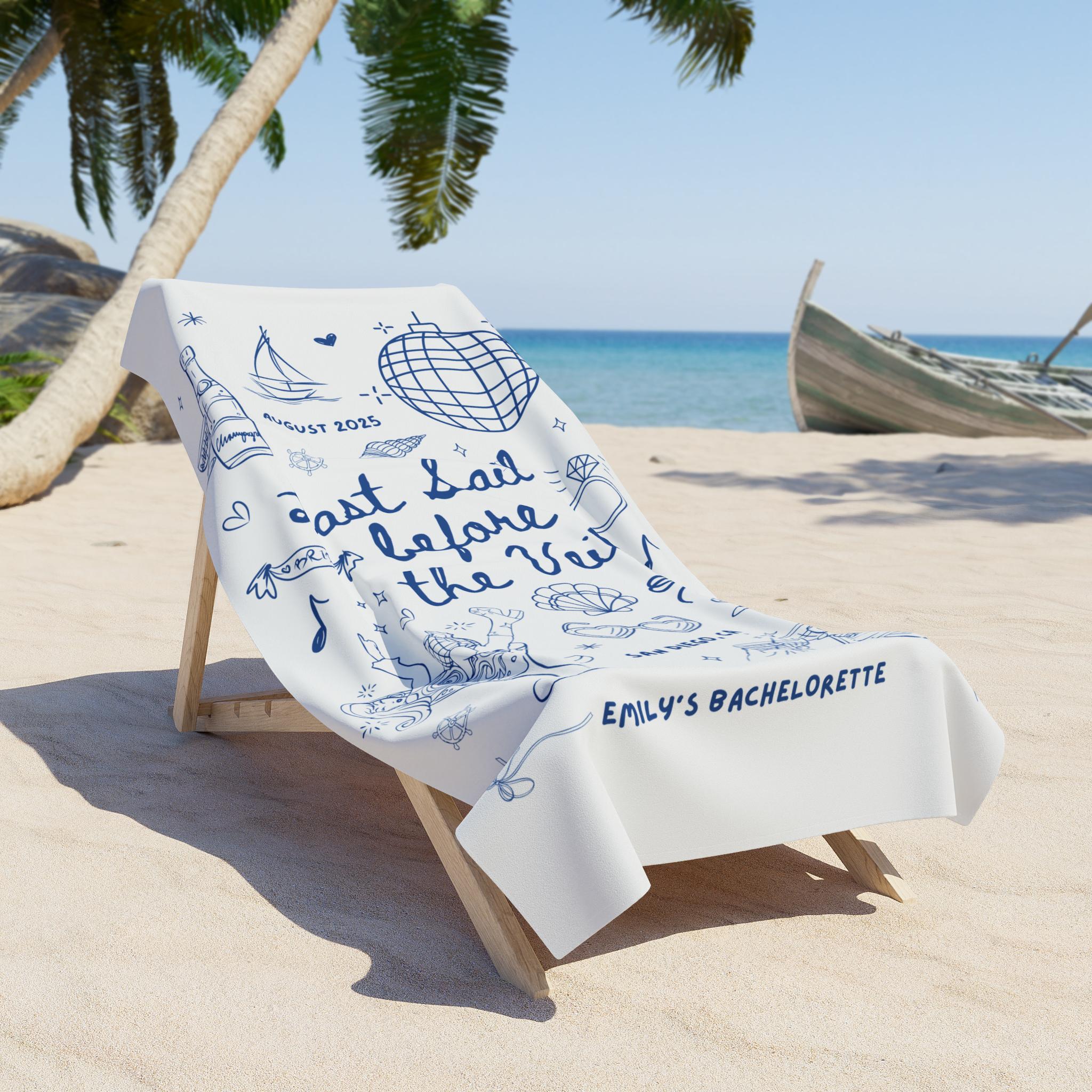 Custom Last Sail Before the Veil Bachelorette Towel Personalized ...