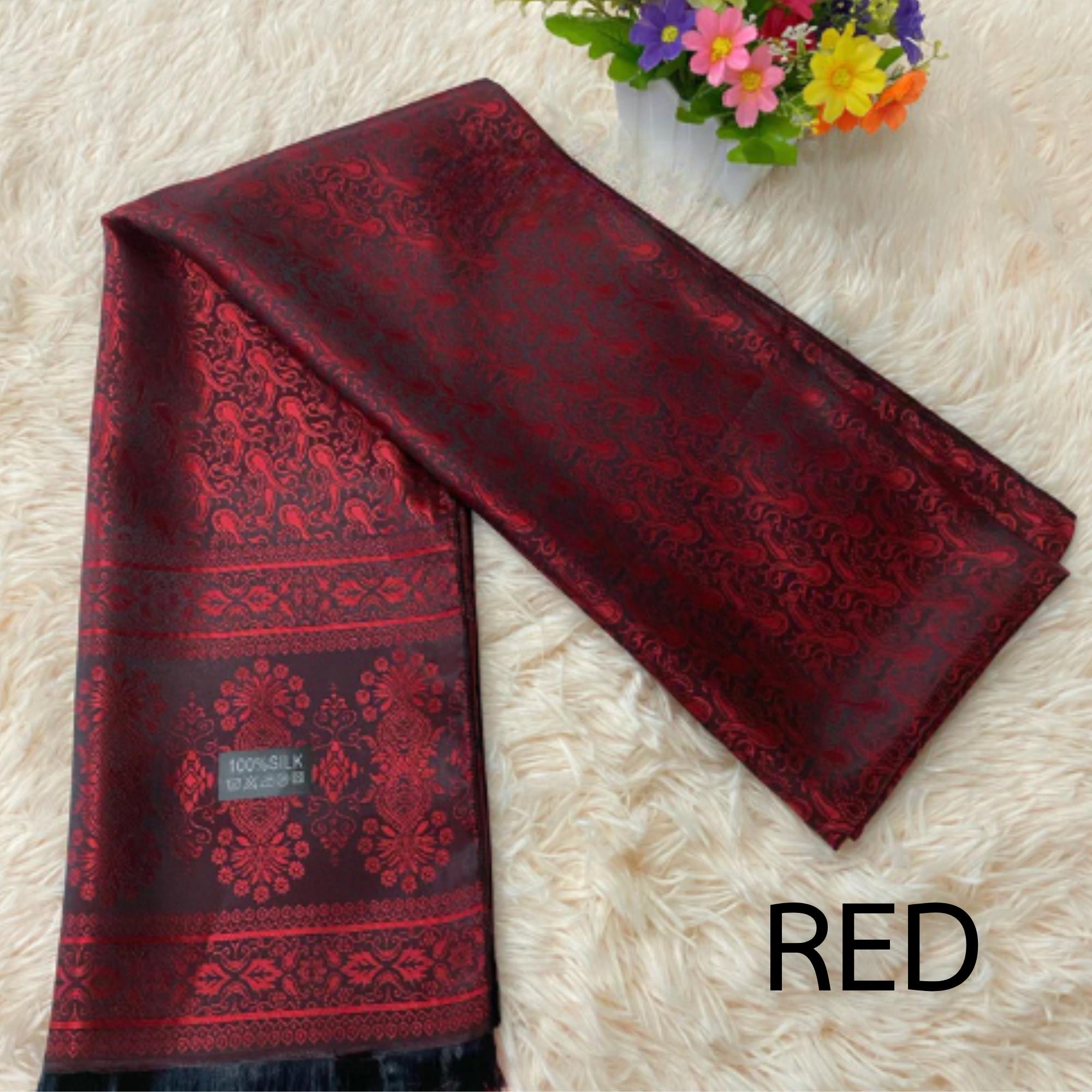 Thai Silk Scarf, Elegant Soft Silk Shawl, Handwoven Laos Pattern ...