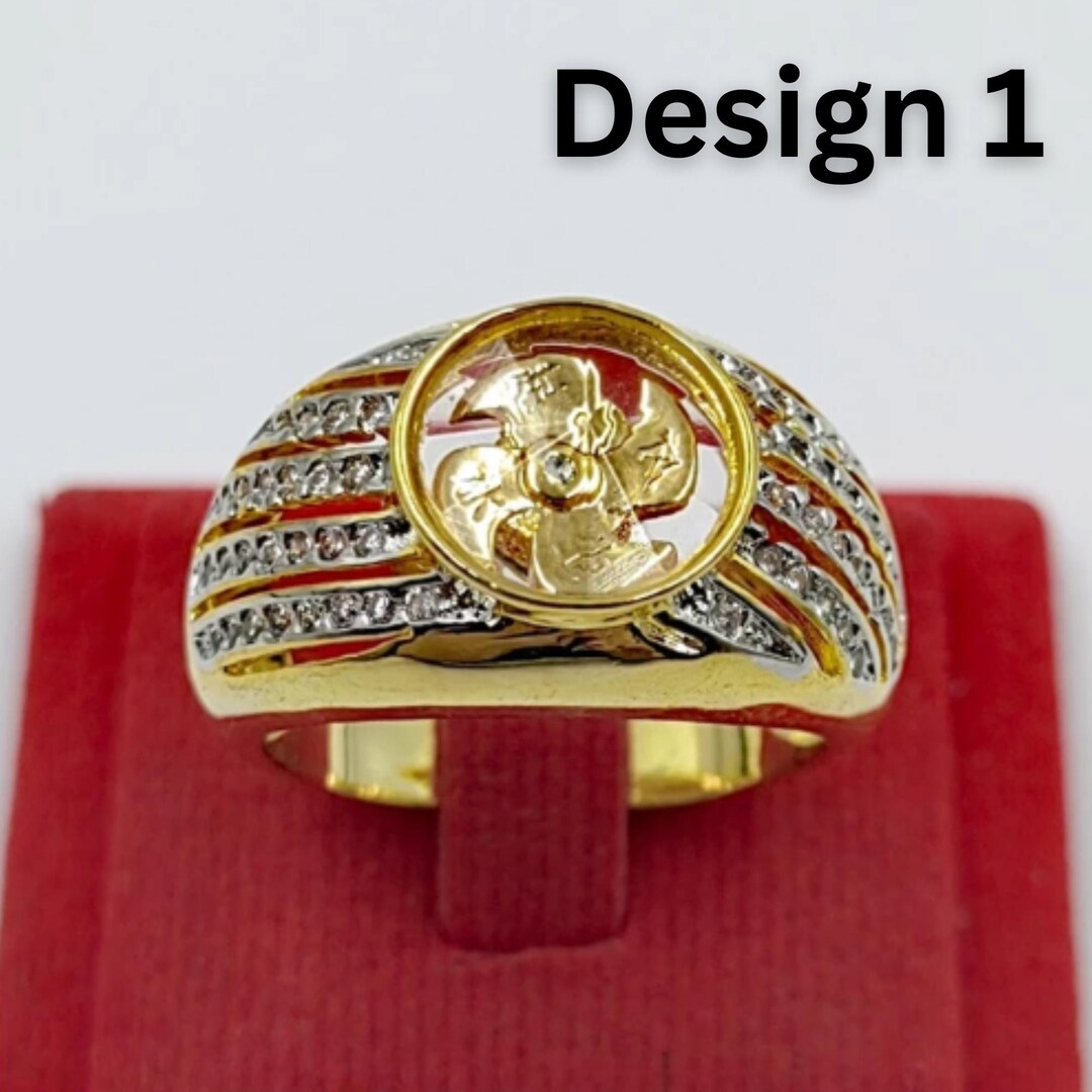 Men's Feng Shui Spinning Ring,24k Gold-plated,lucky Windmill Ring ...