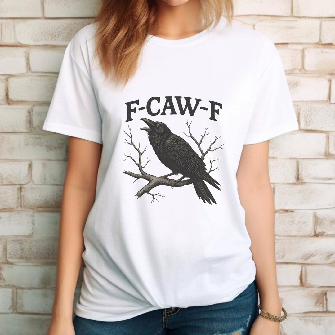 Black Crow, F-caw-f Funny Black Bird T-shirt , Retro Vintage Silhouette ...