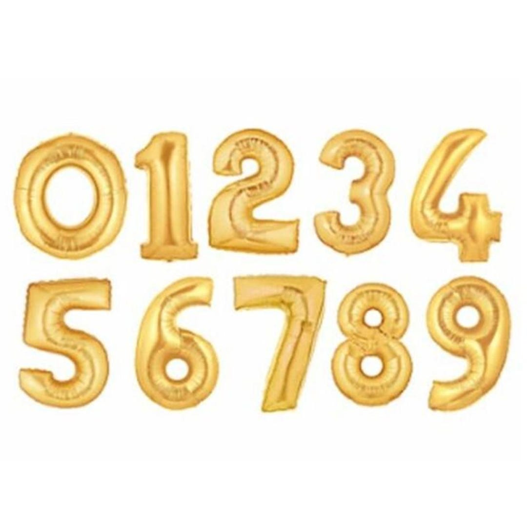 Gold Mylar Number Balloon Air Inflation 40cm - Etsy