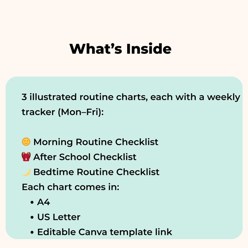 Kids Visual Routine Bundle: Morning, After School and Bedtime Charts - Etsy