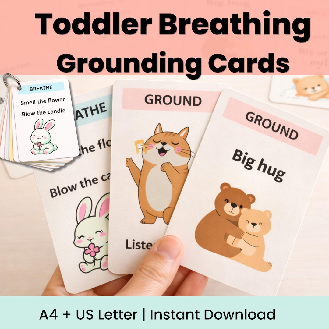 Calm Down Corner:toddler Breathing Grounding Exercise Cards | Printable ...