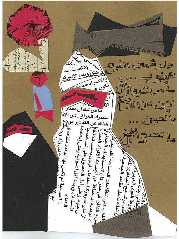 Set of Two 8.5x11 in Collage Art, Arab Nomads, Bedouins, Arabian Desert ...