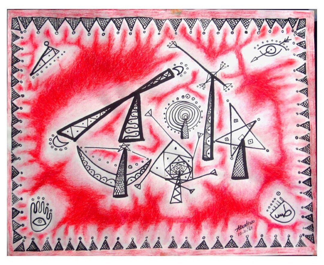 Original 16x20in Iraqi Art, Baghdad Fair, Abstract Arabic Art, Modern ...