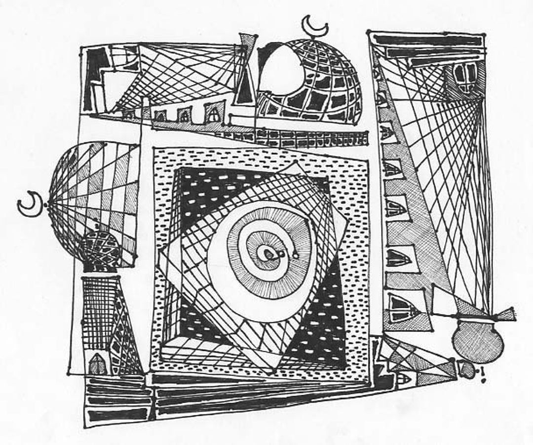 Original 8.5x11in Drawing, Mosque, Islam, Islamic Architect, Ethnic ...