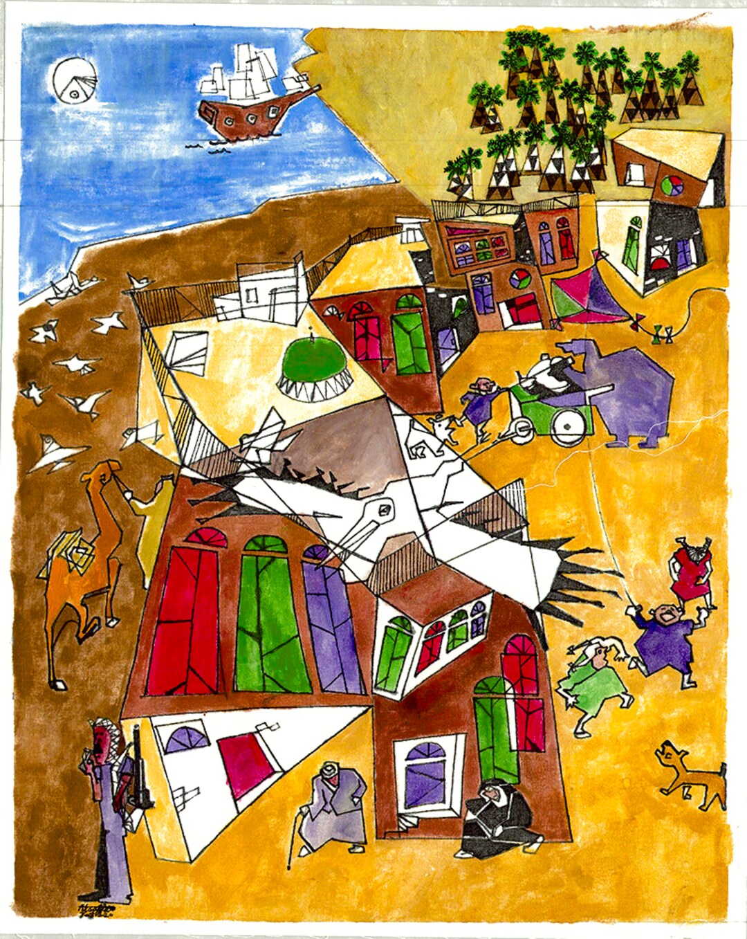 16x20 in Oil Painting, Iraq, Iraqi Art, Ethnic Art, Arab Oil Painting ...