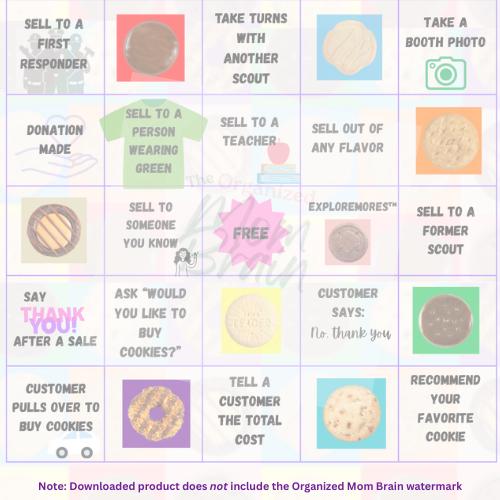 Cookie Booth Bingo Printable | Youth Sales Activity (digital Download ...