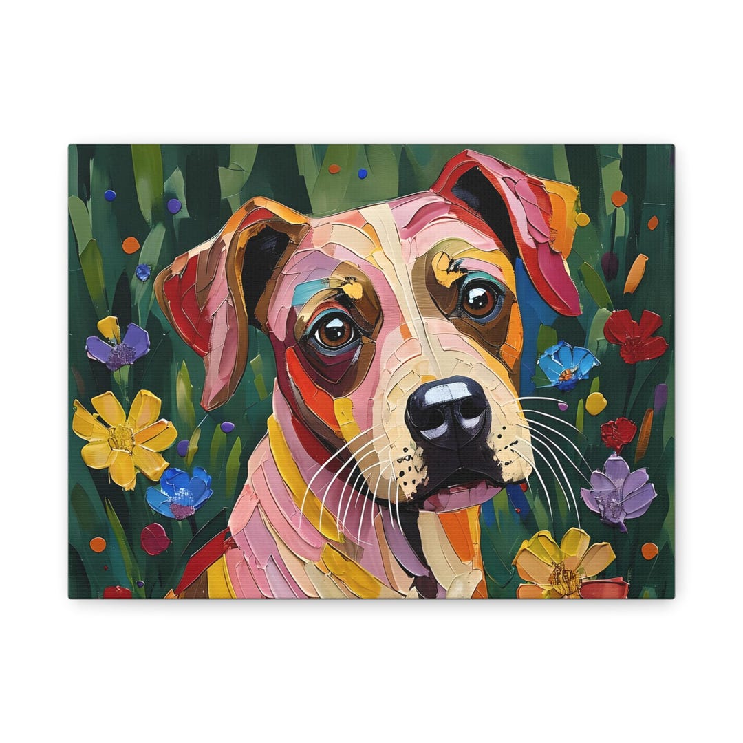 Colorful Dog Portrait Canvas Art, Dog Lover Gift, Home Decor, Pet ...