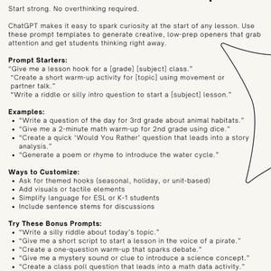 Time-saver Tools for Teachers – Chatgpt Prompts for Sub Plans, Fast ...