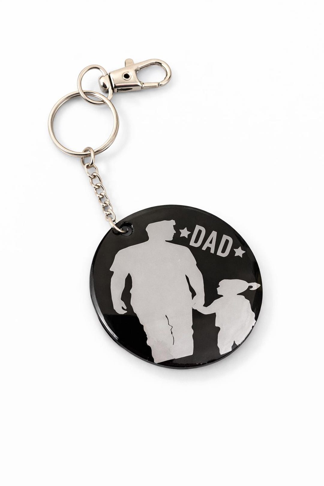 Handmade Black Resin Dad Keychain – Father & Child Graphic - Etsy