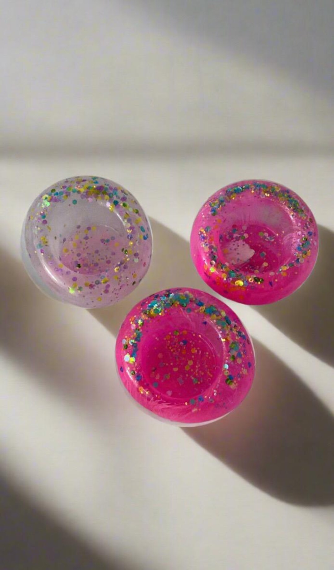 Handmade Resin Tea Light Candle Holders: Set of 3, Customizable Colors ...
