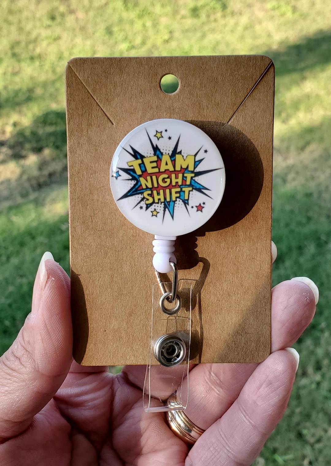 Team Night Shift Retractable ID Badge Reel - Etsy