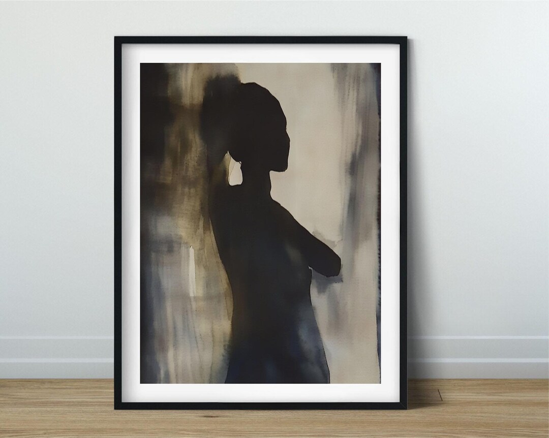 Abstract Woman Figure Painting Vintage Minimalist Wall Art Abstract ...