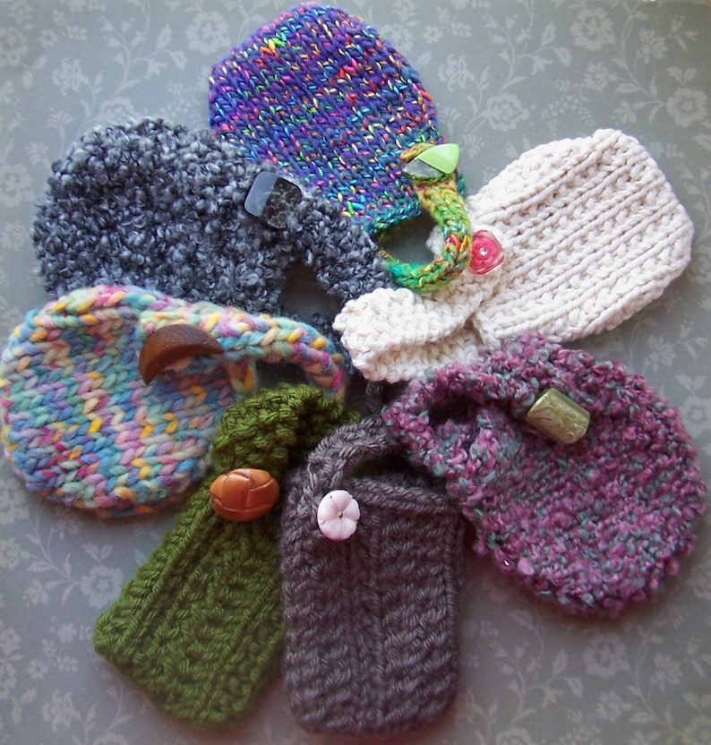 Mini Pouches Knitting Pattern Instant Download Four Designs - Etsy